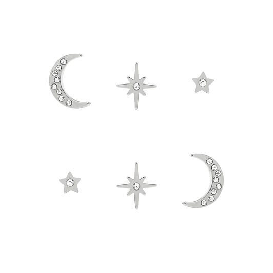 Celestial North Star & Moon Silver Stud Earrings Set | Olivia Burton London