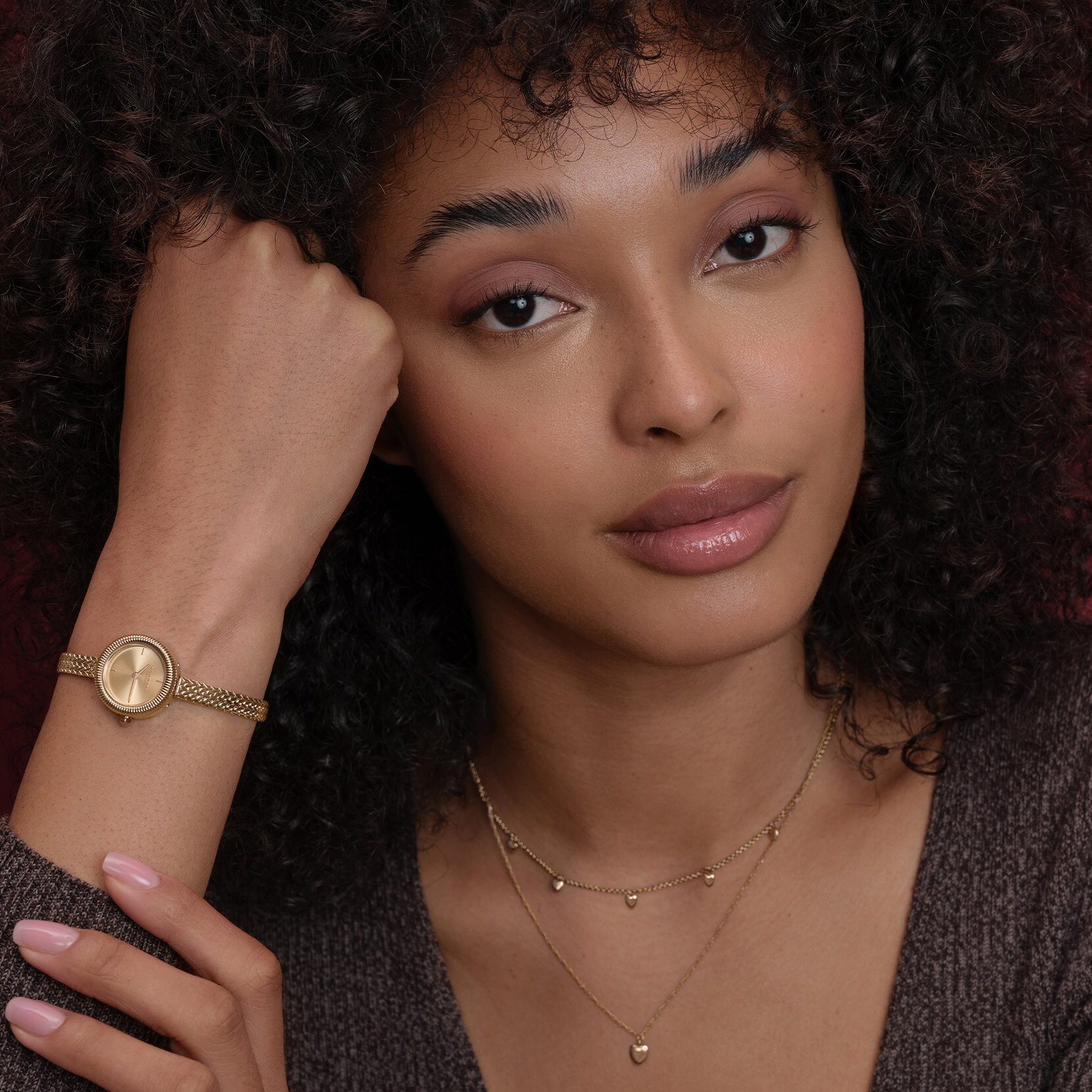 Classic 20mm Finery Rose Gold Mesh Watch | Olivia Burton London