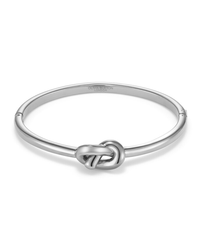 Classic Lover's Knot Silver Tone Bangle | Olivia Burton London