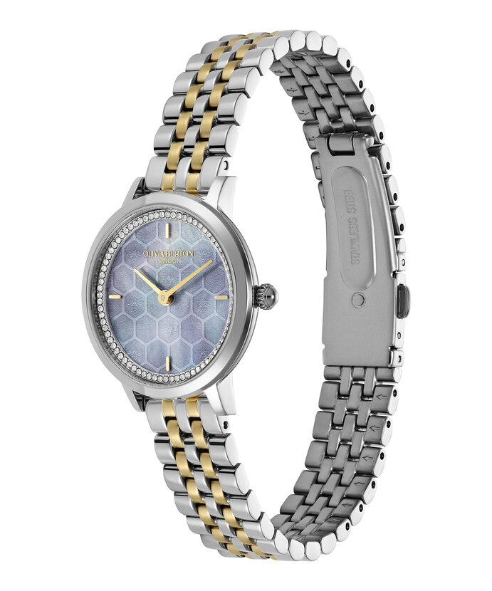 Signature 28mm Honeycomb Ultra Slim Chalk Blue & Two Tone Bracelet ...