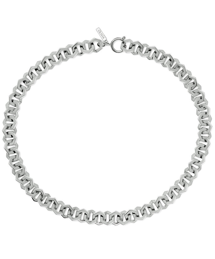 Signature Honeycomb Silver Link Necklace | Olivia Burton London