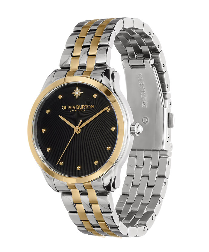 Celestial 36mm Starlight Black & Two Tone Bracelet Watch | Olivia ...